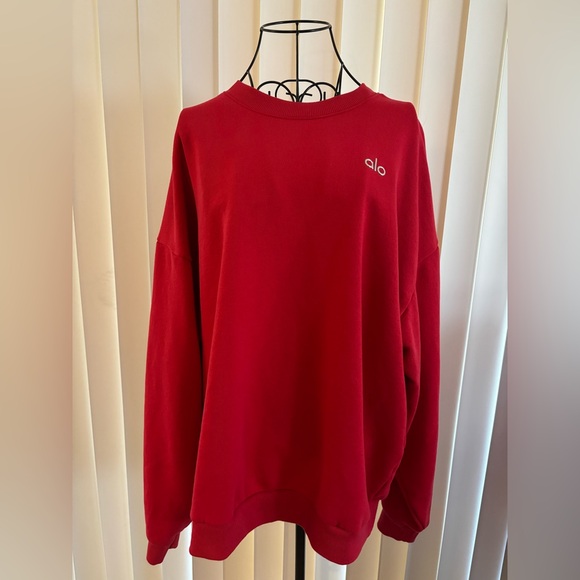 ALO Yoga | Tops | Alo Accolade Crewneck Pullover Bold Red | Poshmark